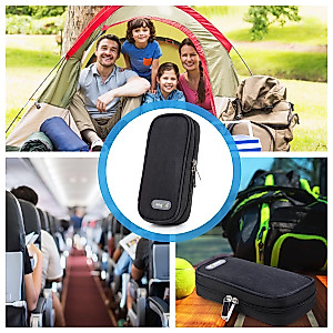 YOUSHARES Insulin Cooler Travel Case - Diabetic Case Insulated Organizer Portable Cooling Bag for Insulin Pen and Medication Diabetic Care Supplies with 2 TSA Approved Ice Pack (Black)