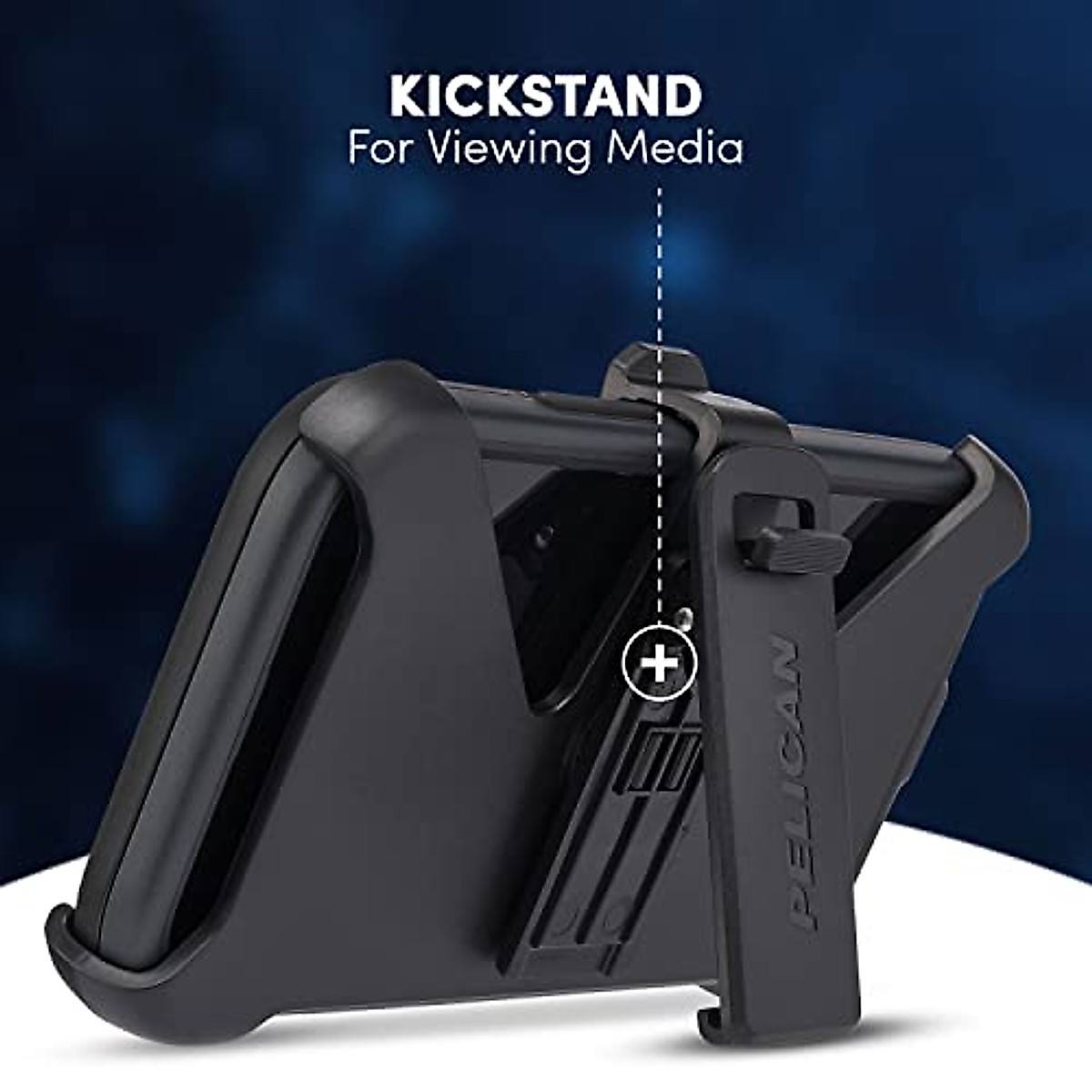 Pelican Voyager Series - iPhone 13 Case [Compatible with MagSafe] [Anti-Scratch] Magnetic Phone Case with Belt Clip Holster Kickstand [18FT MIL-Grade Drop Protection] Heavy Duty Rugged Cover - Black