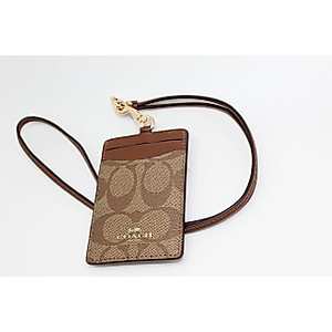 Coach Signature PVC Lanyard ID Holder