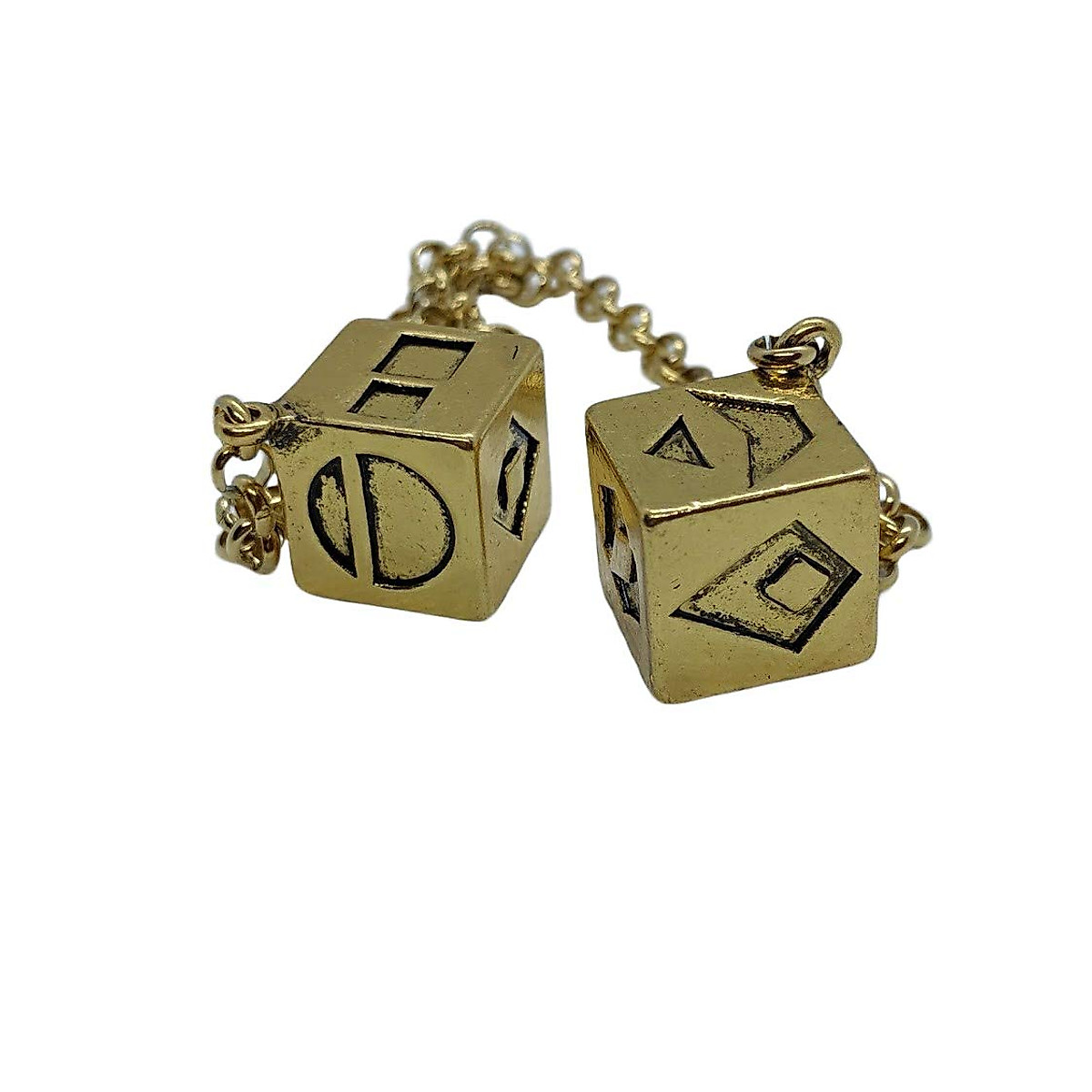Smuggler's Dice Accurate Antique Weathered Gold Plated Solo Dice (Large)