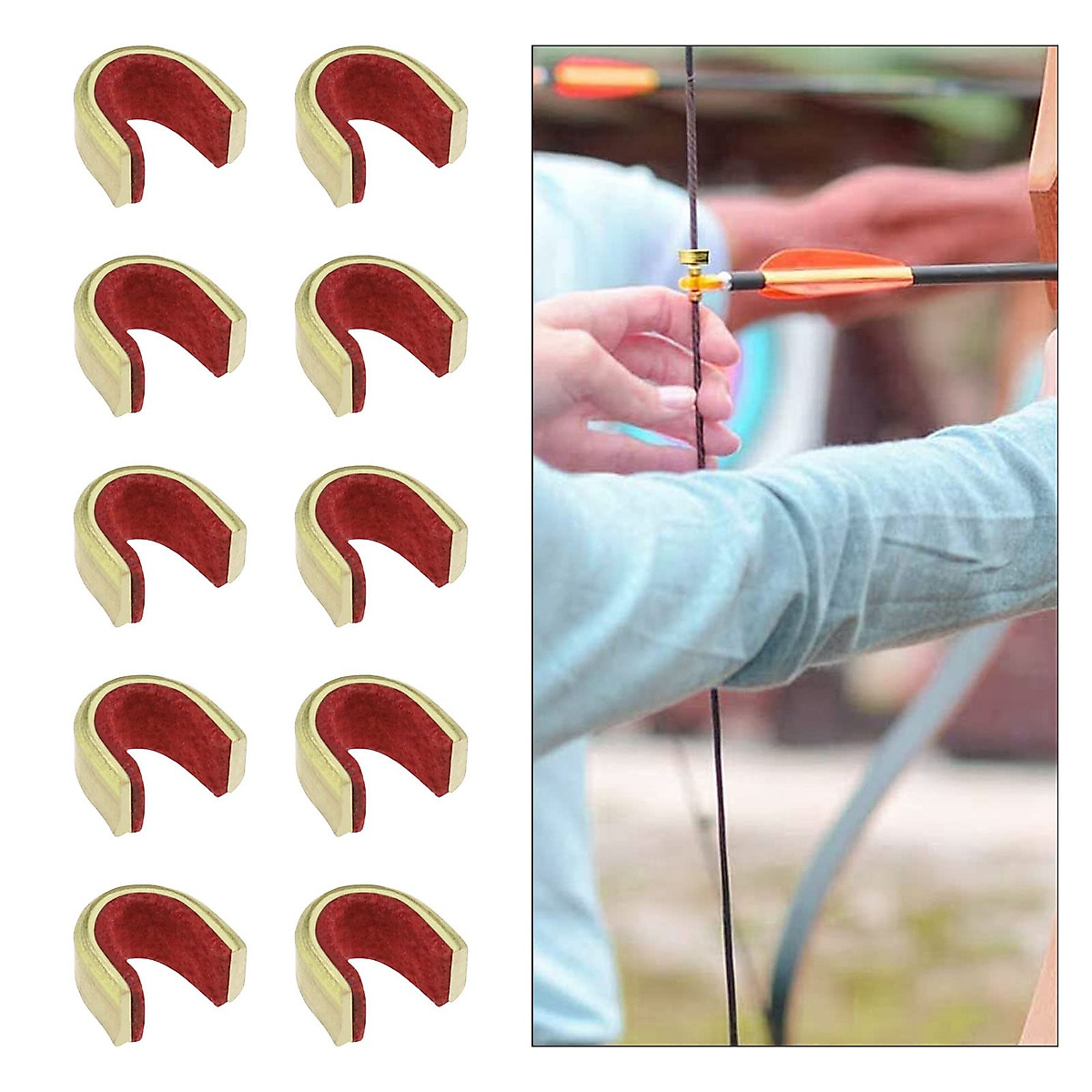 Create idea 30PCS Archery String Nocking Points Brass Bow String Nocks Buckle Clips for Compound and Recurve Bow String Accessories