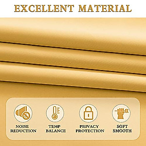DONREN Gold Yellow Blackout Thermal Insulated Curtain Panels for Bedroom - 2 Panels 84 Inch Length Curtains Room Darkening Rod Pocket Curtain Drapes(42 Wide x 84 Inches Long)