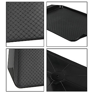 Vababa Black Plastic Fast Food Serving Trays, 4-Pack, 16.8-INCH x 12-INCH
