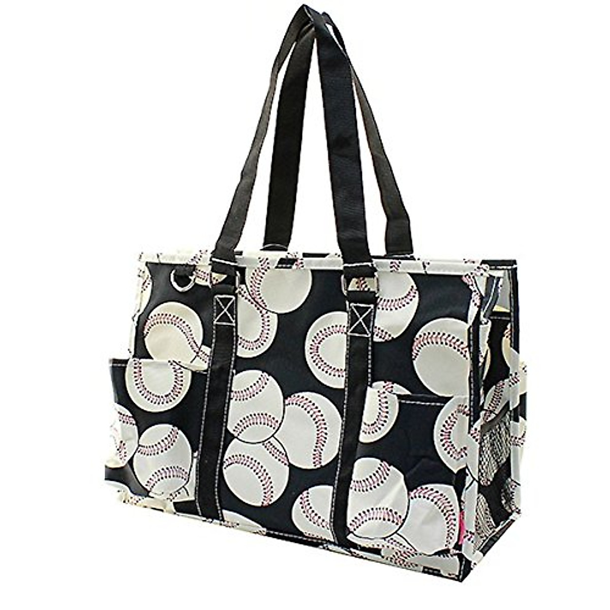 NGIL All Purpose Organizer Medium Utility Tote Bag 2018 Spring Collection (Baseball Black)
