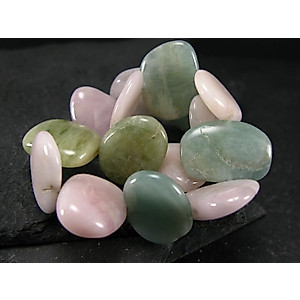 LKBEADS Natural Aquamarine & Morganite 12-14mm nugget smooth 7inch Semi-Precious Gemstones Beaded Bracelets for Men Women Healing Crystal Stretch Beaded Bracelet Unisex