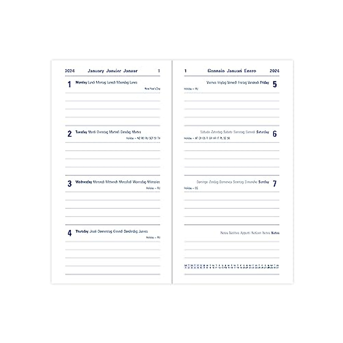 Letts Woodland Medium Pocket week to view 2024 diary - pink