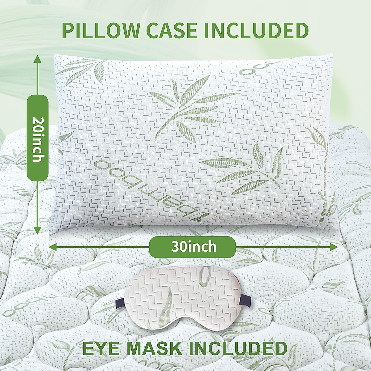 Mattress Topper with 1 Pillow Protector, Side Pocket, Waterproof Mattress Pad, Cooling Extra Thick Breathable Mattress Pad Cover,8-21” Deep Pocket-TwinXL Size