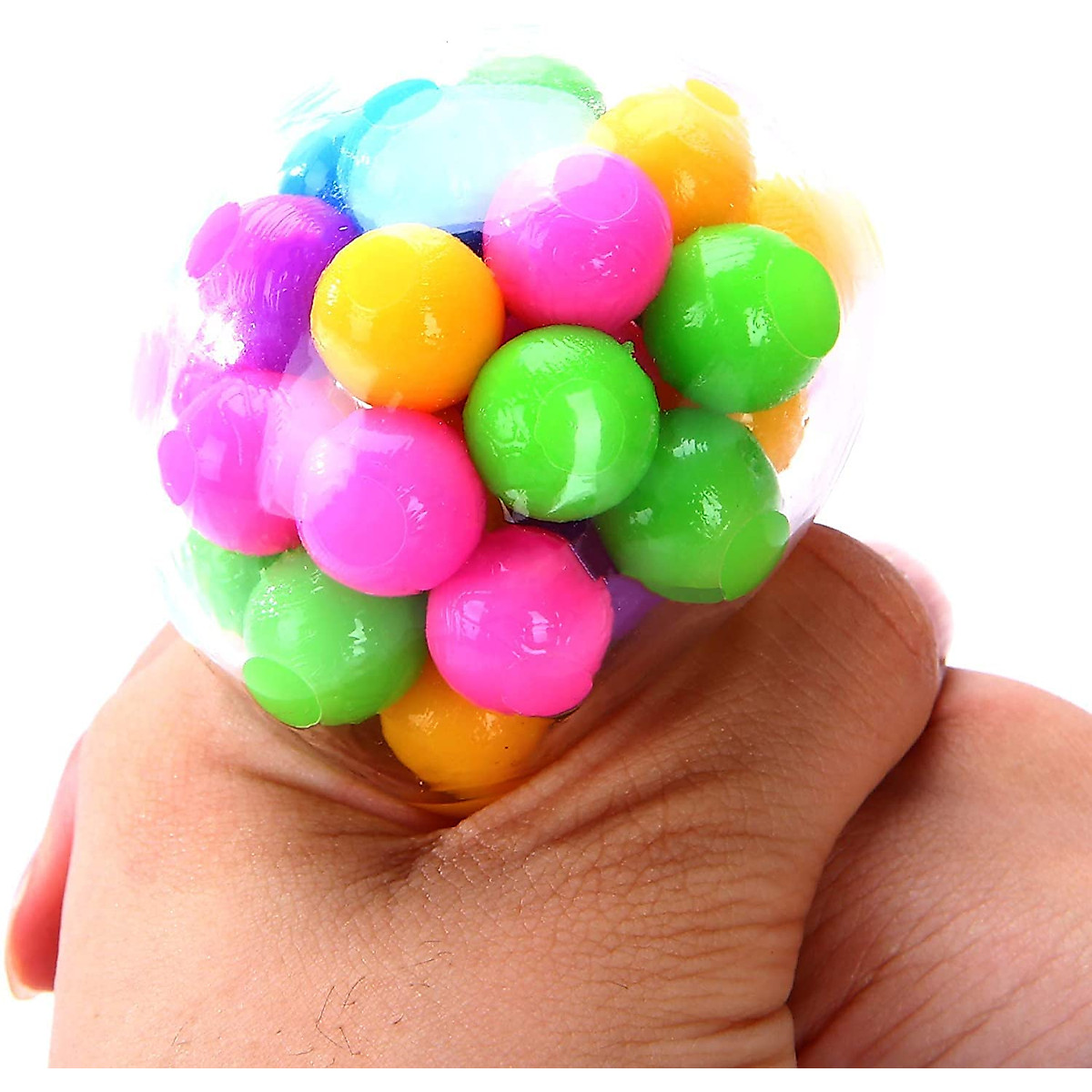 CJZZ Rainbow Stress Balls Fidget Toy, Rainbow Relief Squeezing Stress Ball for Kids Adults, Tear-Resistant, Non-Toxic,Suit ADHD, OCD, Funny Stress Ball (A1)