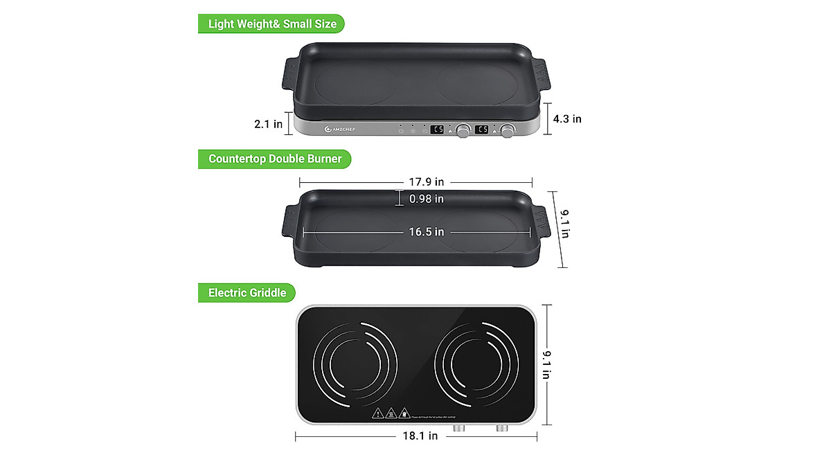 AMZCHEF Double Induction Cooktop - Portable & Versatile