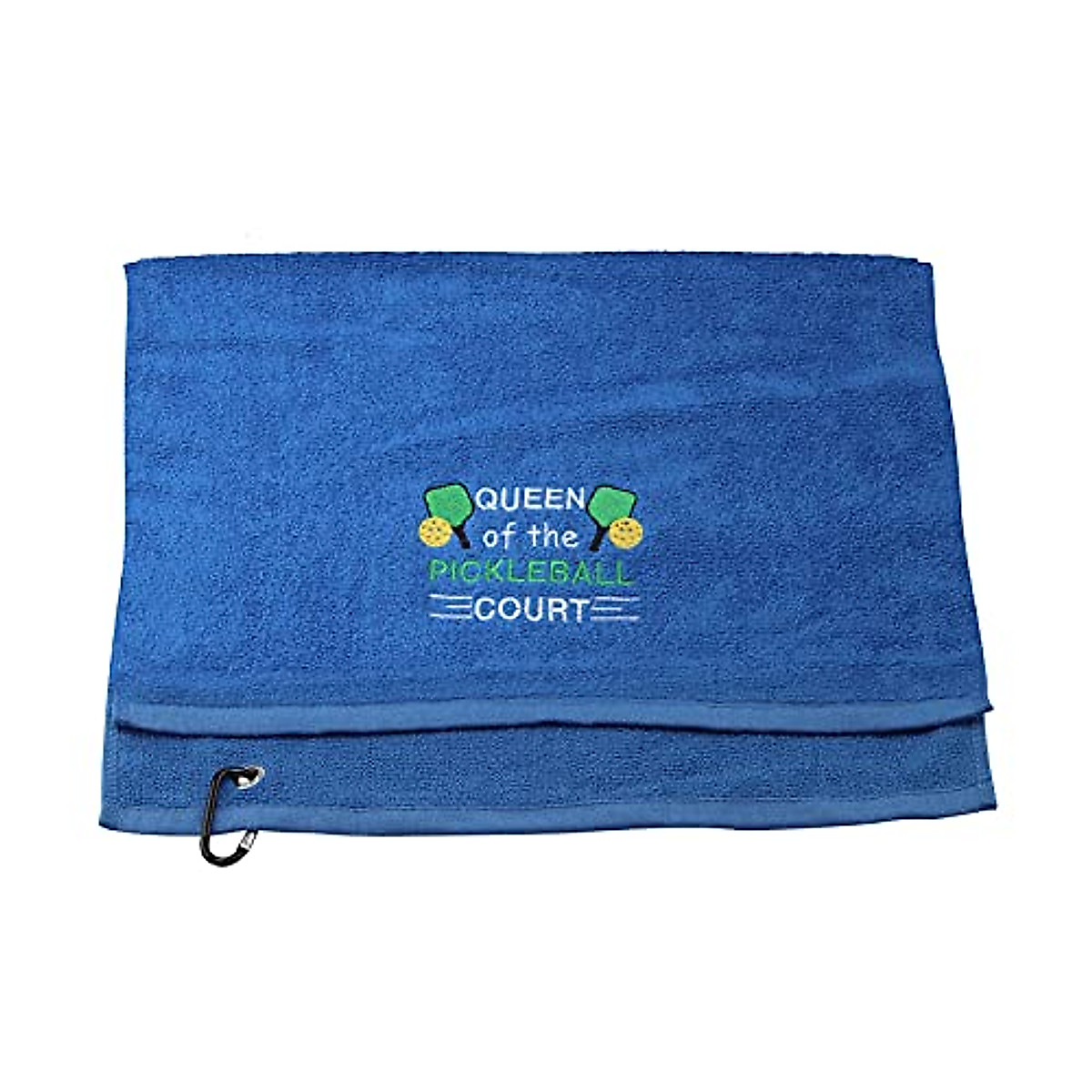 Pickleball Towel King/Queen of The Pickleball Court Embroidered Sports Teem Hand Towel Gift for Pickleball Player (Queen Towel)