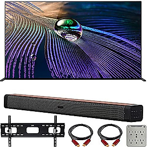 Sony XR55A90J 55-inch OLED 4K HDR Ultra Smart TV Bundle with Deco Home 60W 2.0 Channel Soundbar, 37"-100" TV Wall Mount Bracket Bundle and 6-Outlet Surge Adapter
