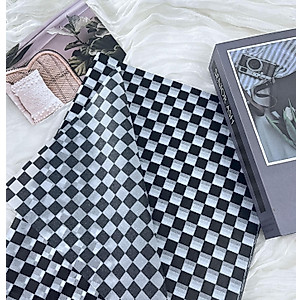 MUNILAIL 100 Sheets Checkered Tissue Paper 14 x 20 Inches Black and White Tissue Paper for Gift Bags Bulk Race Car Wrapping Paper Gift Paper Tissue for Birthday Gift Packing Crafts