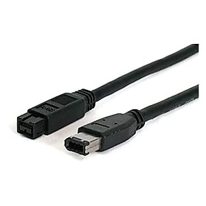 StarTech.com 6 ft IEEE-1394 Firewire Cable 9-6 M/M - IEEE 1394 Cable - 6 pin FireWire (M) to FireWire 800 (M) - 6 ft - Black - 1394_96_6