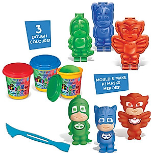 Cra-Z-Art PJ Masks Softee Dough 3D Maker Action Figure Mold N Play, Red, Blue, Green