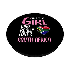Womens Travel Gift Just A Girl Who Really Loves South Africa PopSockets PopGrip: Swappable Grip for Phones & Tablets