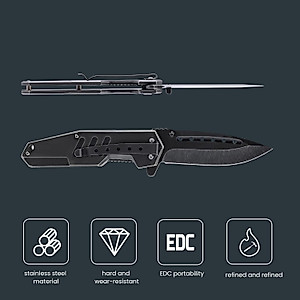 Lichamp Tactical Folding Pocket Knife for Men, 6-Pack Flip Knife Spring Assisted Opening, Sharp Pocket Knife with Clip for Camping, Hunting, Hiking, Indoor and Outdoor Activities