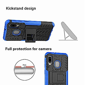 Yiakeng Samsung Galaxy A10E Case, Shockproof Slim Protective with Kickstand Hard Phone Cover for Samsung Galaxy A10E (Blue)