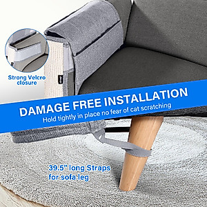 NATUYA Furniture Protectors from Cats - Couch Protector from Cat Claws with Sisal Scratching Pad Anti Cat Scratch Furniture Couch Sofa Corner (Light Gray, Left)