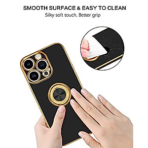 BENTOBEN iPhone 14 Pro Case, iPhone 14 Pro Phone Case, Slim Fit 360° Ring Holder Shockproof Kickstand Magnetic Car Mount Supported Protective Women Girls Men Boys Cover for iPhone 14 Pro 6.1", Black