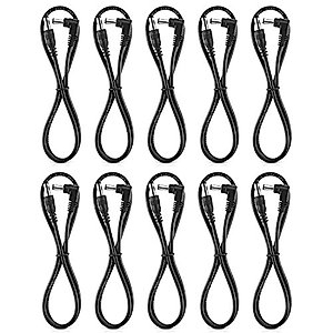 Donner Guitar Pedal Power DC Cable, 60 CM Effect Power Supply Cord - 10 Pack, Male to Male