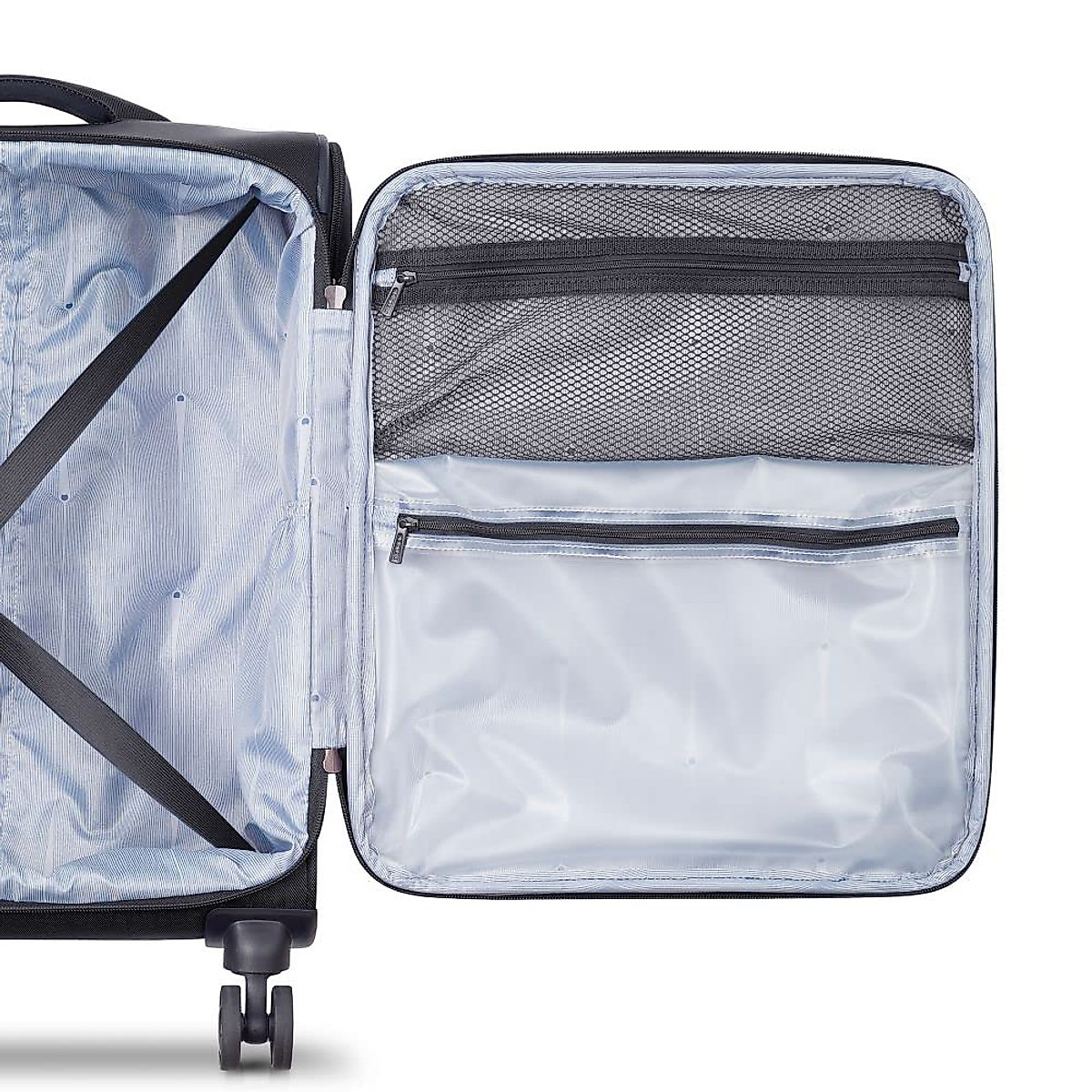 Delsey Mixed OPTIMAX LITE 55CM Slim 4 Double Wheels Cabin Trolley CASE, Black, standard size