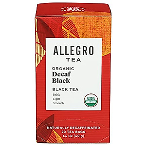 Allegro Tea, Organic Decaf Black Tea Bags, 20 ct
