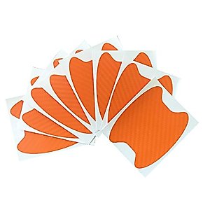 Rodway 8pcs Universal 3D Carbon Fiber Car Door Handle Paint Scratch Protector Sticker Auto Door Handle Scratch Cover Guard Protective Film (Orange)