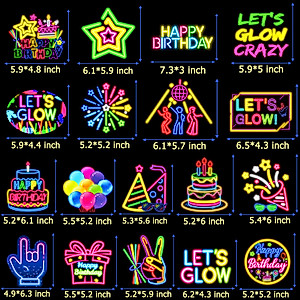 Neon Party Hanging Swirls Glow Birthday Decoration Neon Birthday Party Supplies Glow Neon Ceiling Streamers Glow in The Dark Decoration for Let's Glow Baby Shower Supplies