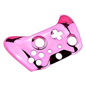 eXtremeRate Chrome Pink Edition Front Housing Shell for Xbox One Wireless Controller Model 1708, Replacement Custom Faceplate Cover for Xbox One S & Xbox One X Controller - Controller NOT Included