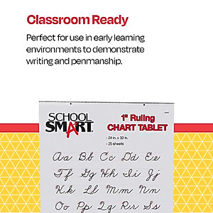 School Smart - 85327 Chart Tablet, 24 x 32 Inches, 1 Inch Rule, 25 Sheets
