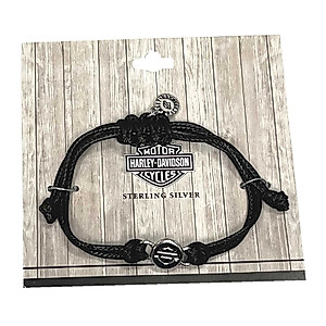 Harley-Davidson Women's Bar & Shield Outline Circle Wax Cord Bracelet HDB0404