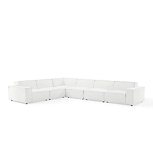 Modway Restore 6-Piece Upholstered Sectional Sofa in White