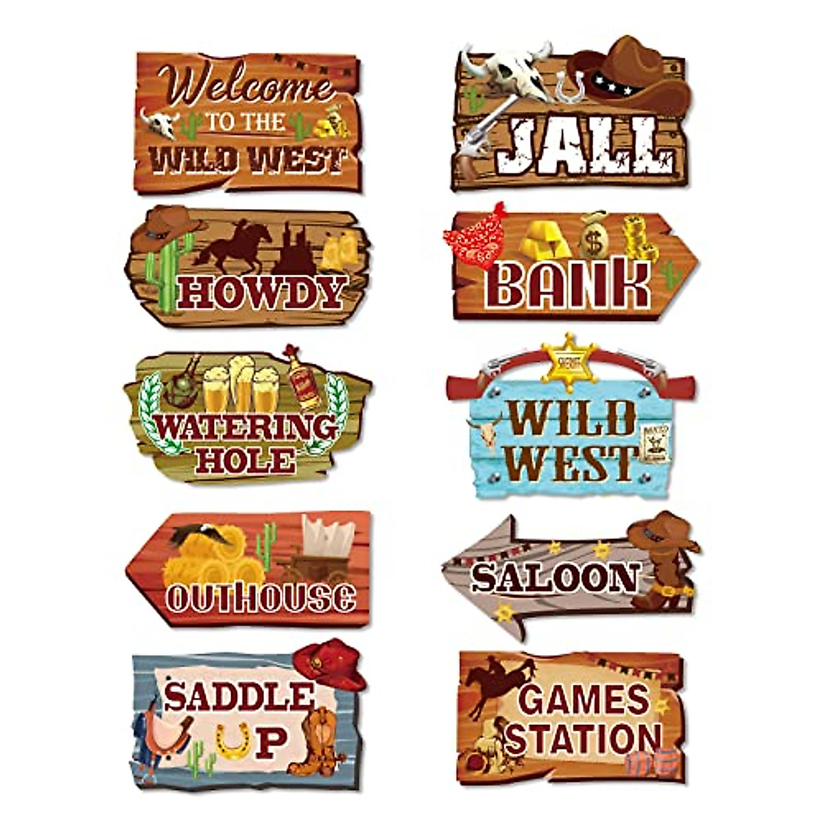 Western Party Directional Sign Cowboy Porch Sign Cowboy Banner Hanging Decoration Western Cowboy Theme Wild West Party Large Yard Indoor/Outdoor Western Cowboy Decoration Party Decorations