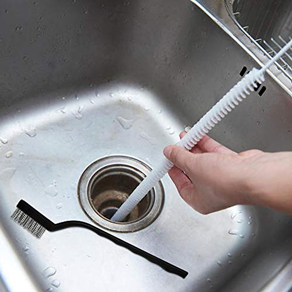 Topbuti 15 Pcs Mini Stainless Steel Wire Brush Set for Cleaning Welding Slag Rust, Wire Bristle Scratch Brush Set, Curved Handle Brushes