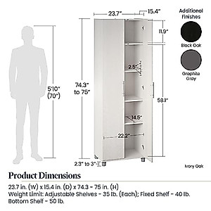 SystemBuild Evolution Camberly 24" Utility Storage Cabinet, Black Oak
