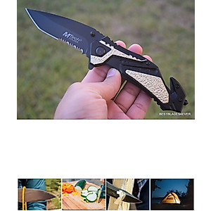 8.25 Inch Mtech Tactical Stainless Steel Open Folding Pocket Knife With Clip Outdoor Survival Hunting Knife for Camping by Survival Steel