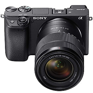 Sony a6400 4K Mirrorless Camera ILCE-6400M/B with 18-135mm F3.5-5.6 OSS Zoom Lens Kit and Deco Gear Travel Case Filter Set Extra Battery Remote & Flash Bundle