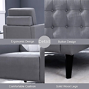 PatioFestival Accent Chair Arm Chair Single Sofa Comfy Living Room Furniture Modern Mid-Century Fabric Armchair for Home Bedroom Office