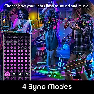 Geeni Prisma Symphony Smart LED Strip Lights, RGBIC Neon Color Changing WiFi Lights with App Remote Control and Music Sync, Compatible with Alexa and Google Home, 16.4 ft