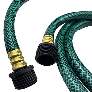Darnassus PVC Garden Hose 1/2 Inch, Flexible Water Hose with Male and Female Fittings, No Leaking, Heavy Duty, for Household, Outdoors, Lawns, Patio (20 FT, Green, Plastic Fittings)