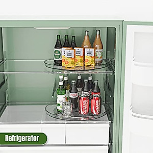 URALFA Lazy Susan Organizer for Cabinet 2 Pack, 10.6" Clear Lazy Susan Turntable Rotating Organizer, Plastic Organization and Storage Spinning Spice Rack for Kitchen, Bathroom, Pantry, Fridge, Table