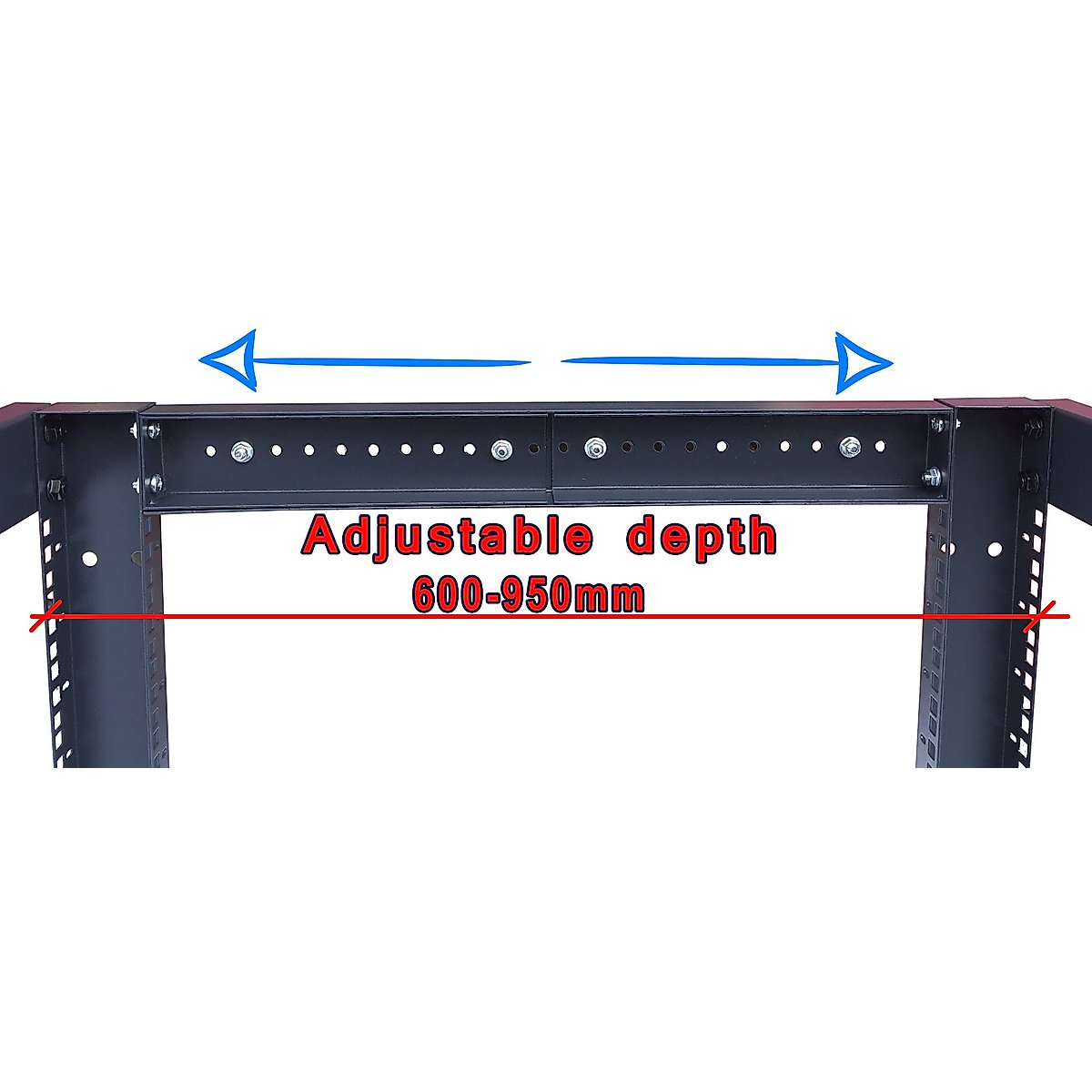 Sysracks 18U 4 Post Open Frame 19 inch Network Server Rack Relay Cabinet Adjustable Depth 24"-37"