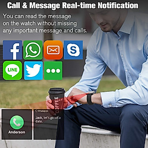 Amokeoo Smart Watch,Fitness Watch Activity Tracker with Heart Rate Blood Pressure Monitor IP67 Waterproof Bluetooth Android Smartwatch Touch Screen Sports for iOS Phones Men Women Black, GG45