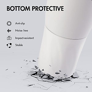 WOOVO 30 oz Tumbler with Lid and Straw - Insulated Double Wall Stainless Steel Water Bottle with SIlicone Boot - BPA Free Dishwasher Safe Tumbler, Reusable 30oz Travel Cup Stay Hot Cold - White