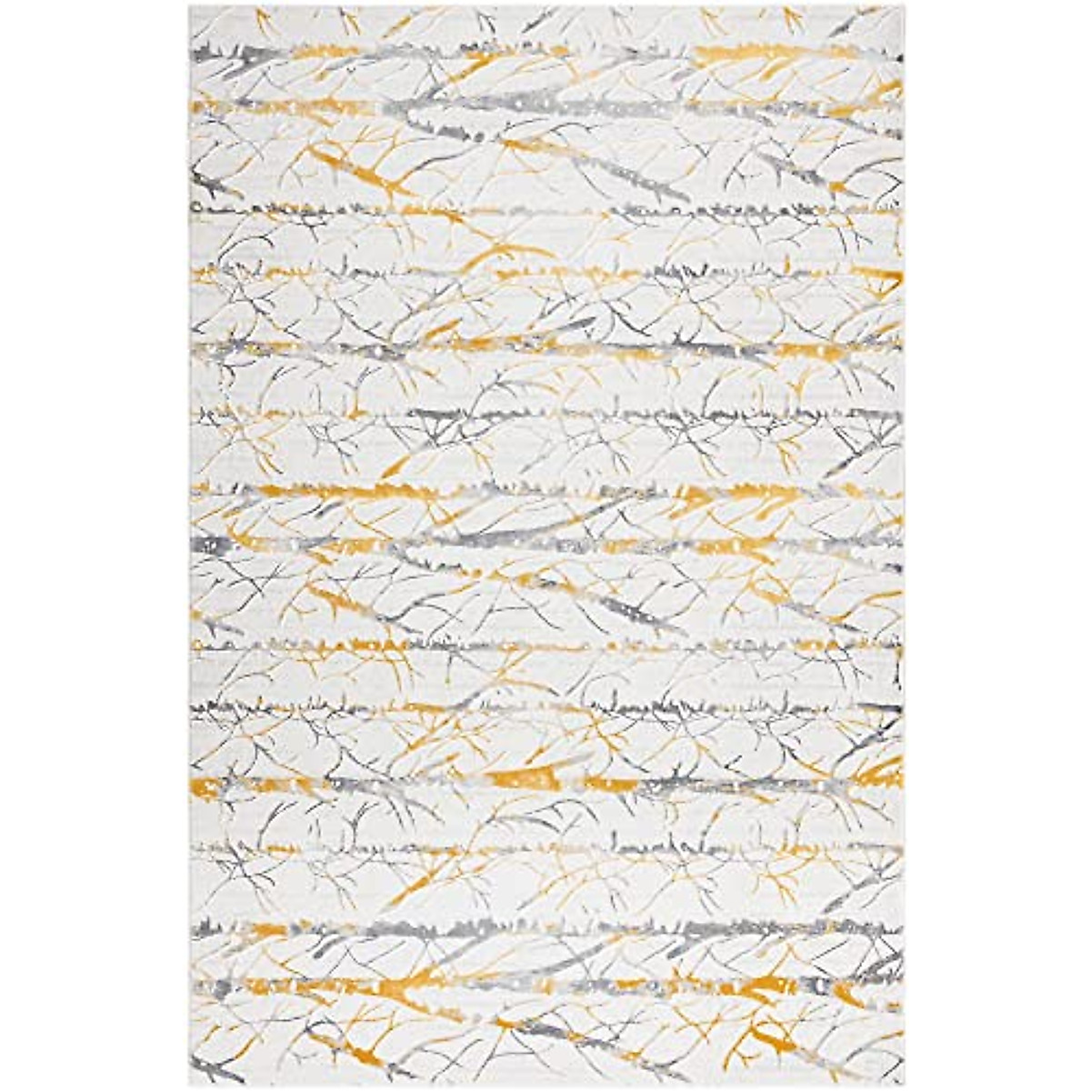 Rugs.com Finsbury Collection Rug – 5' 3 x 8' Yellow and Gray Medium Rug Perfect for Living Rooms, Large Dining Rooms, Open Floorplans