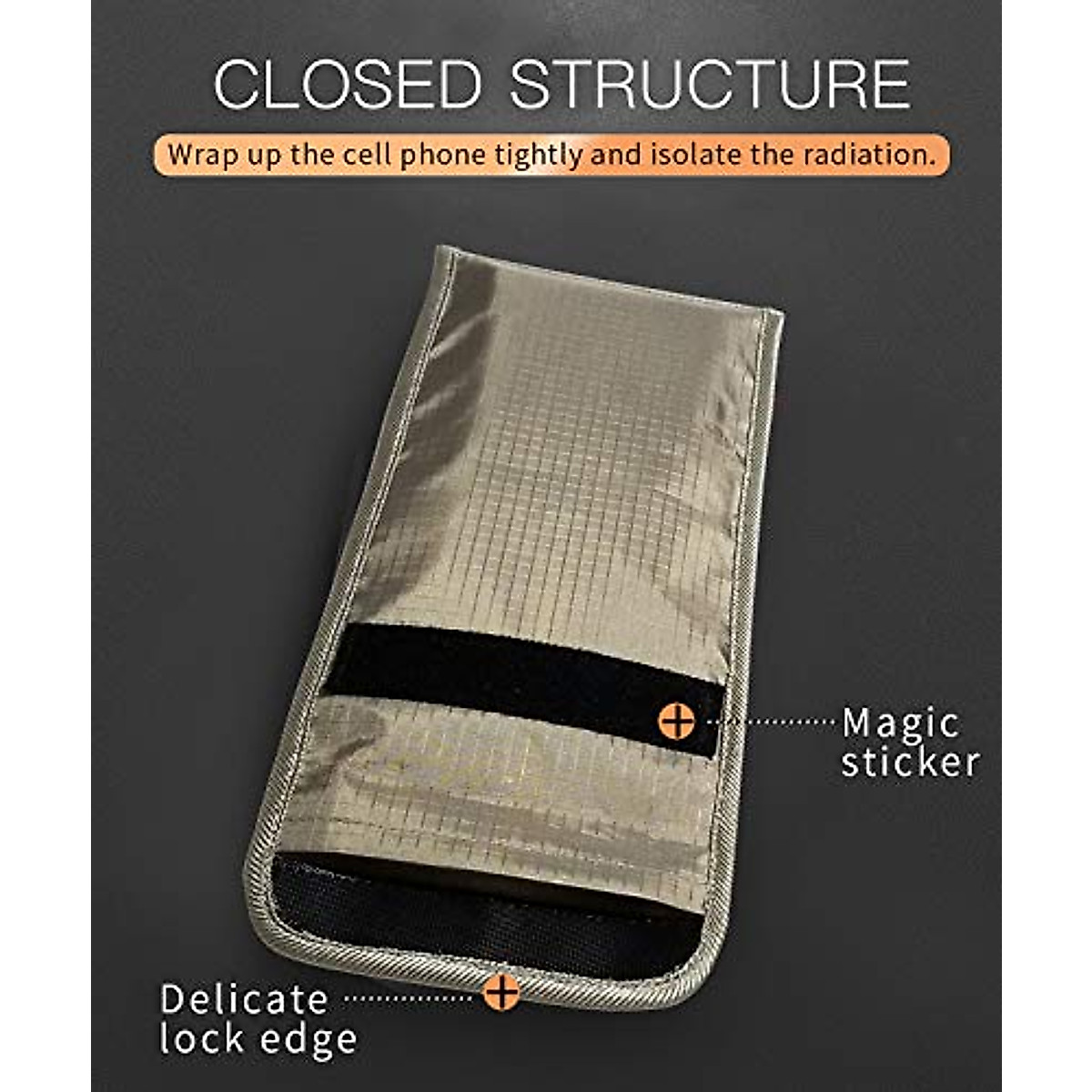 LVFEIER Security Pouch - Cell Phone Anti-Tracking Anti-Spying GPS RFID Signal Blocking Bag Shielding Pouch Wallet Case for Cell Phone Privacy Protection