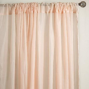 BalsaCircle 10 feet x 10 feet Blush Sheer Voile Backdrop Drapes Curtains 2 Panels 5x10 ft - Wedding Ceremony Party Home Decorations