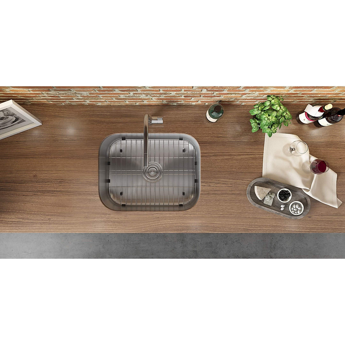 Ruvati RVM4132 Undermount 16 Gauge 24" Kitchen Single Bowl Sink, Stainless Steel