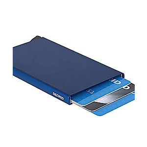 Secrid Card Protector with RFID Proection, Blue, Very Slim Credit Card Holder
