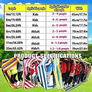 5PCS Teamwork Games Playing Run Mat Kids Adult Teamwork Outdoor Carnival Field Day Fun Running Game with Storage Bag (Size : Adult-20M/26FT)